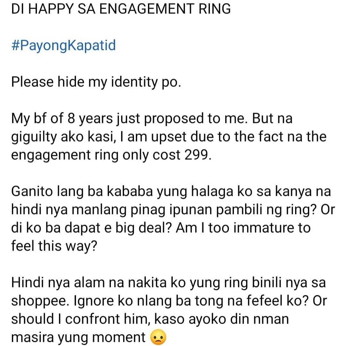 P299 Shopee engagement ring sparks heated debate on relationship worth