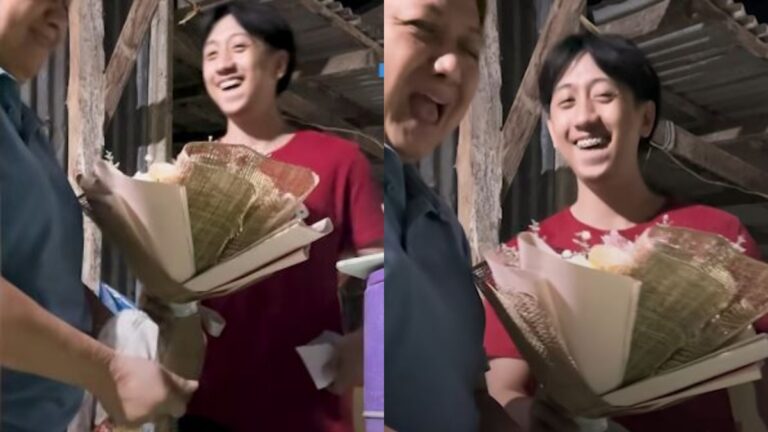 Filipino son surprises mother with P50,000 first salary gift